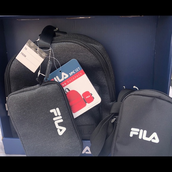 Fila | Bags | Brandnew With Tags Black Fila Threepiece Set Lilandar ...